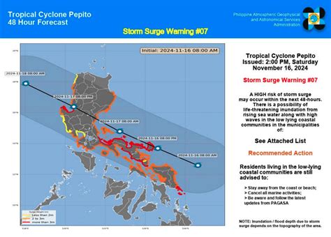 Areas At High Risk Of Storm Surge Due To Super Typhoon Pepito