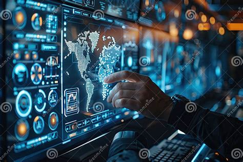Interactive Global Monitoring System Stock Illustration Illustration Of Monitor Innovation