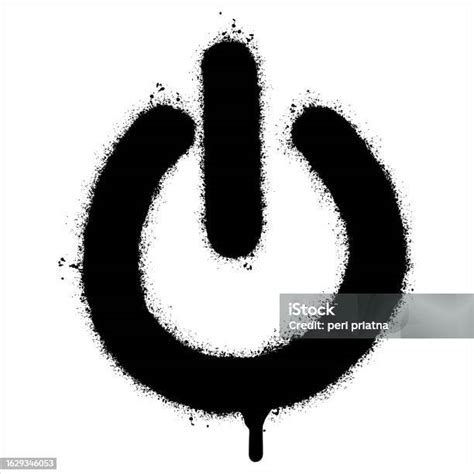 스프레이 페인티드 그래피티 종료 아이콘 스프레이 흰색 배경으로 격리 그래피티 아이콘 버튼 온오프 위에 검은색 스프레이가 있습니다