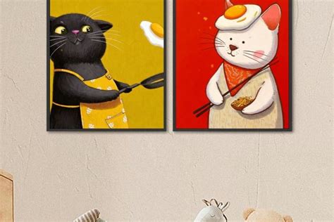 그림·사진 사랑스러운 팝아트 계란고양이 세트 거실 방 카페 인테리어 그림 액자 오늘의집 쇼핑