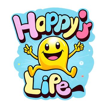 Happy Life Vibrant Joyful Character Illustration Happy Life Cartoon