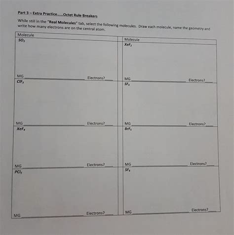 Solved Sch4u Name Phet Molecular Shapes Vsepr Activity Log