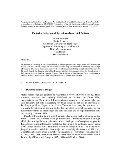 Pdf Capturing Design Knowledge In Formal Concept Definitions