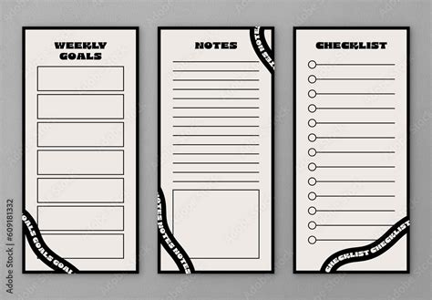 Simple Planner Layouts With Bold Typography Elements Stock Template Adobe Stock