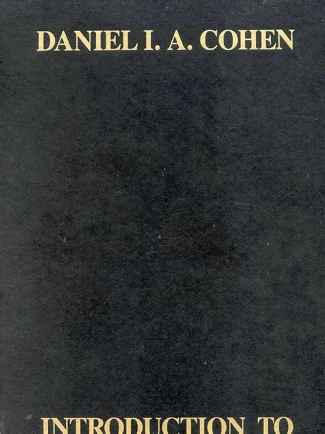 Introduction To Computer Theory Daniel I A Cohen Pdf String