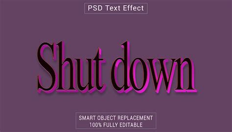Premium Psd Psd Shut Down Logo Text Style Effect