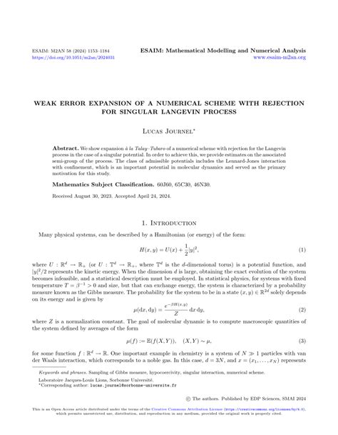 Pdf Weak Error Expansion Of A Numerical Scheme With Rejection For