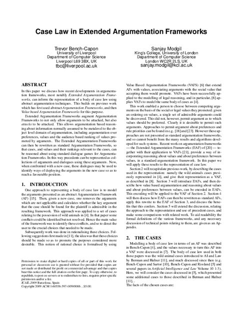 Pdf Case Law In Extended Argumentation Frameworks
