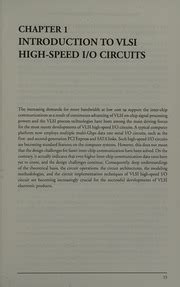 VLSI High Speed I O Circuits Theoretical Basis Architecture Modeling And Circuit