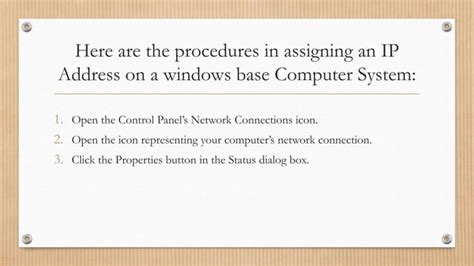 Assigning A Static Ip Address Ppt Free Download
