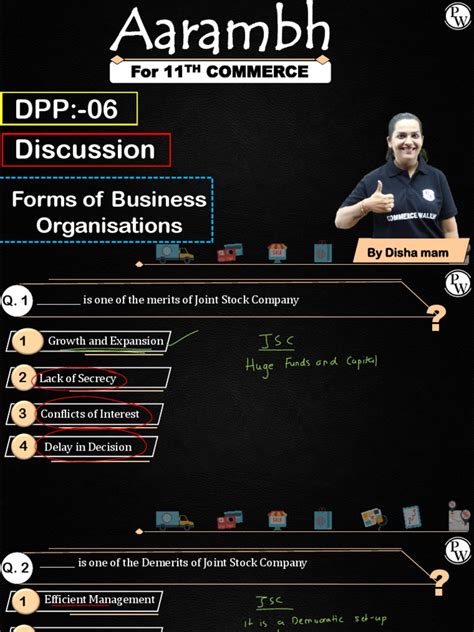 Forms Of Business Organisations Dpp 06 Discussion Notes Aarambh