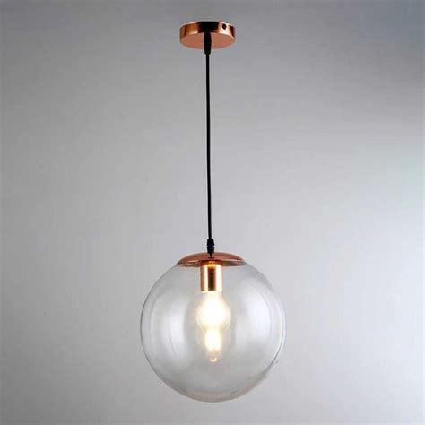 1 Light Round Hanging Ceiling Lights Industrial Style Glass Hanging