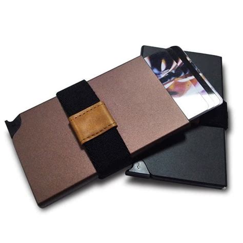 Rfid Blocking Metal Wallet Aluminum Pop Up Card Case