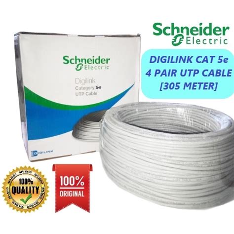 100 ORIGINAL READY STOCK SCHNEIDER Digilink Cat 6 Blue Cat 5e Grey 4 Pair UTP Cable 1
