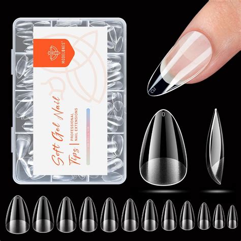 Jual Modelones Short Almond Nail Tips Pre Shaped Gel X Nail Tips Full