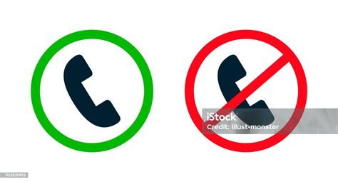 Phone Use Permitted And Phone Use Prohibited Icon Set Phone Use Regulation Vector Stock