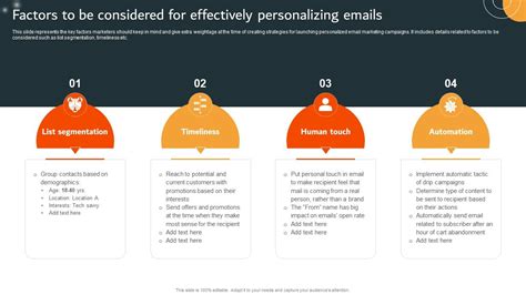Factors To Be Considered For Effectively Personalizing Emails Data Driven Marketing Campaign Mkt