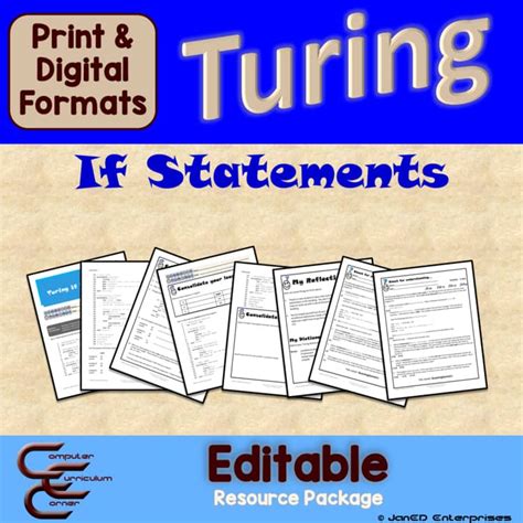 Using If Statements To Error Trap Input In Turing Editable Resource Package