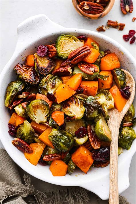 Maple Roasted Brussels Sprouts And Butternut Squash Infoodita
