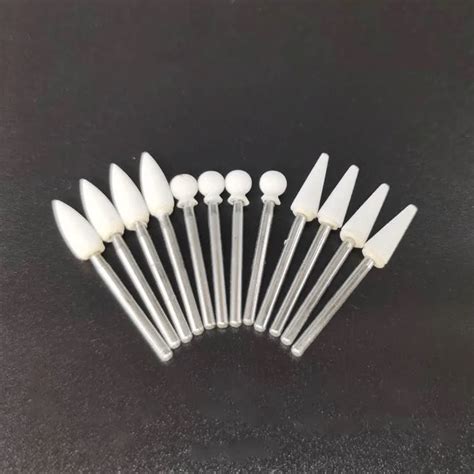 12pcs Dental Lab Polishing And Finishing Mounted White Stone 1 6mm