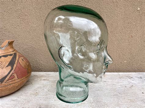 Vintage Art Glass Head Sculpture Display Mannequin Bust Sunglasses