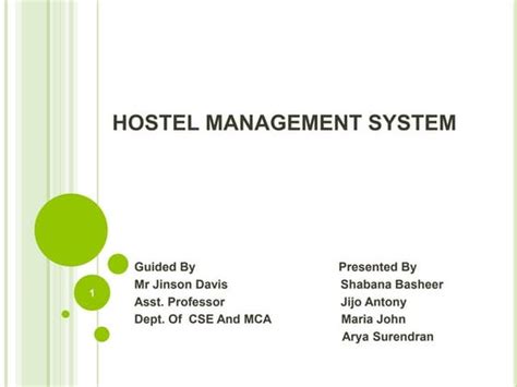 hostel management system ppt pptx databases computer software and