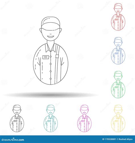 Avatar Postman Multi Color Style Icon Simple Thin Line Outline Vector Of Avatars Icons For Ui