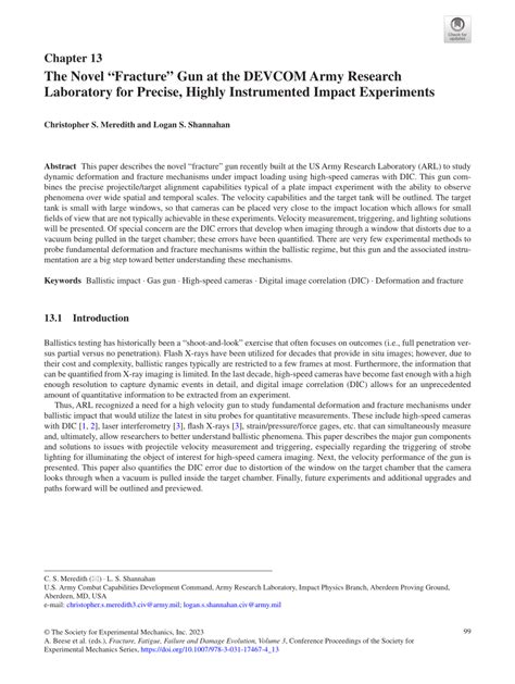 Pdf The Novel “fracture” Gun At The Devcom Army Research Laboratory For Precise Highly