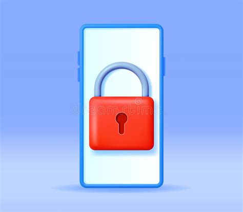 3d Mobile Phone With Lock On The Screen Stock Vector Illustration Of Privacy Safe 255840622