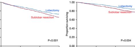 Os And Lcss For Sublobar Resection Or Lobectomy In Propensity Matched Download Scientific
