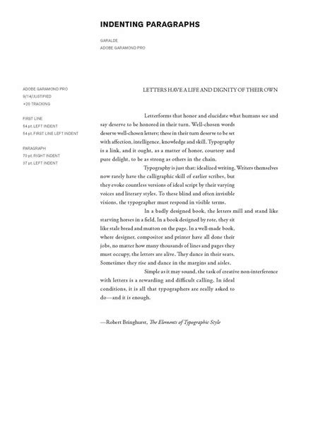 Indenting And Exdenting Paragraphs Typography