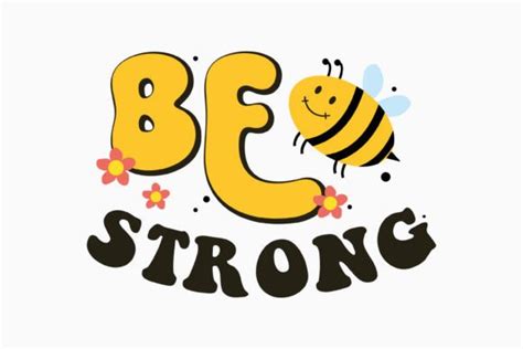 Bee Strong Retro Bee Quotes SVG Graphic by Svg Box · Creative Fabrica