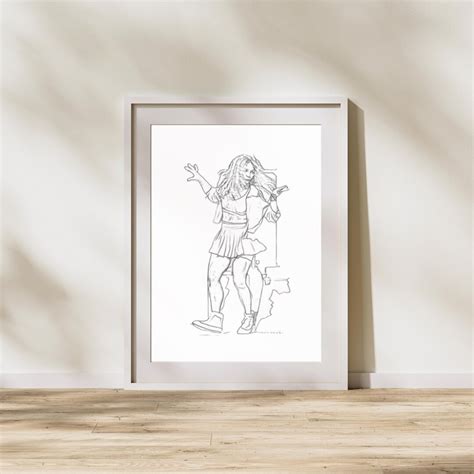 Serena Williams Sketch Print Crip Walk Tribute Super Bowl Halftime Art Celebrity Dance