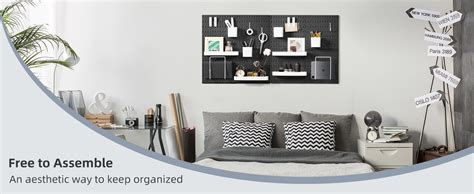 Vusign Pegboard Combination Wall Organizer Kit 4 Pieces Pegboards And