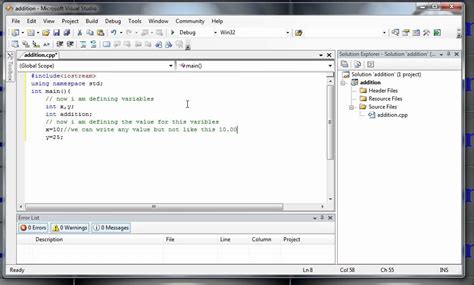 Addition Of Two Integer Value In C Youtube