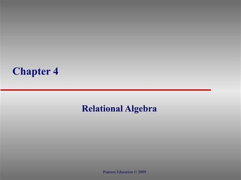 Relational Algebra Database Systems Ppt