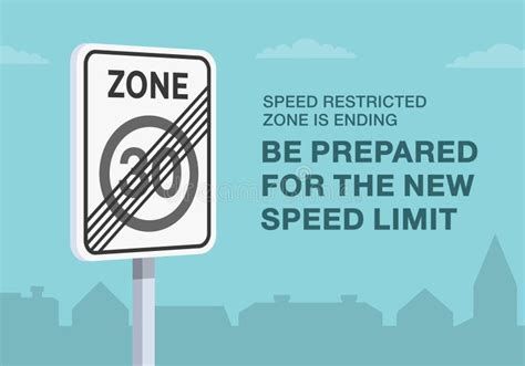 Close Up Of European End Of Speed Limit Zone Sign Meaning Speed