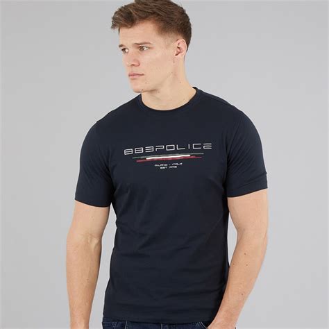 Buy 883 Police Mens Clusone T Shirt Navy