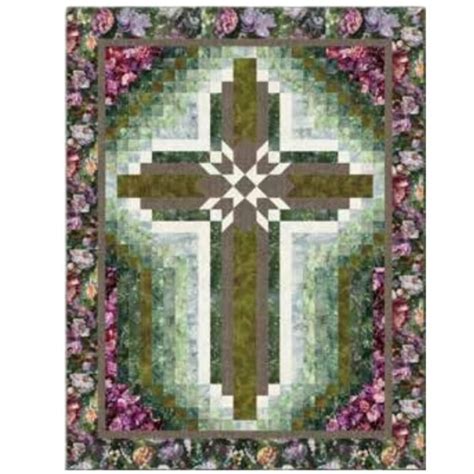 Botanical House Green Farmhouse Cross Quilt Kit By Judit Hajdu