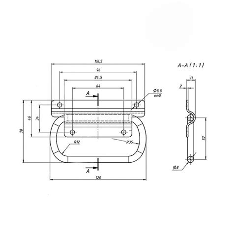 Ручка откидная усиленная для ящиков РЯ-108, цинк Артикул: HT13001