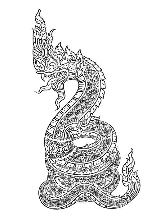 ภาพระบายสีภาพวาดพญานาค ดาวน์โหลด พิมพ์ หรือระบายสีออนไลน์ได้ฟรี