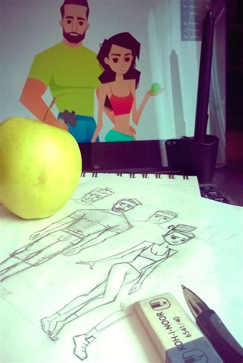 A Guy And A Girl Advise To Lead A Healthy Lifestyle Skech Characters And Vector Illustration