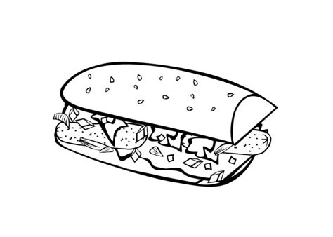 Subway Sandwich Coloring Page Coloring Pages