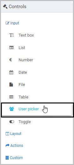 User Picker Control Kianda Low Code Platform For Business Process