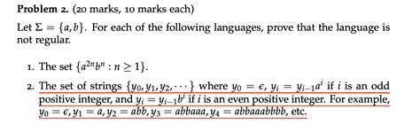 solved problem 2 20 marks 10 marks each let Σ {a b} for