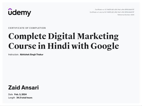 Zaid Ansari On Linkedin I Completed This Course On Udemy And I Have Learned About Digital