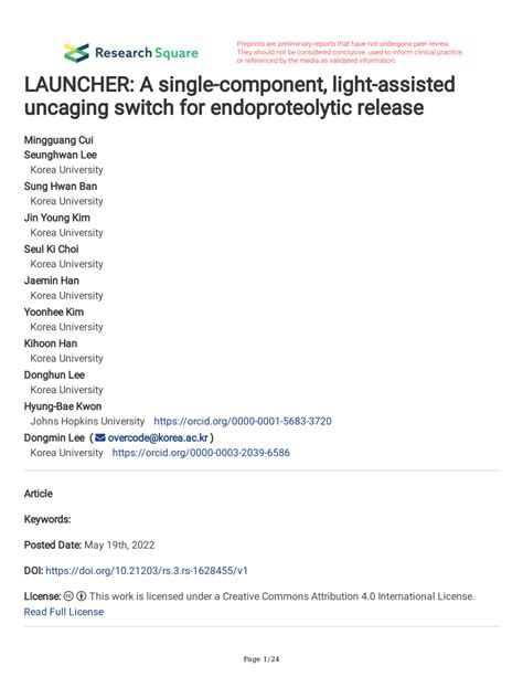 Pdf Launcher A Single Component Light Assisted Uncaging Switch For