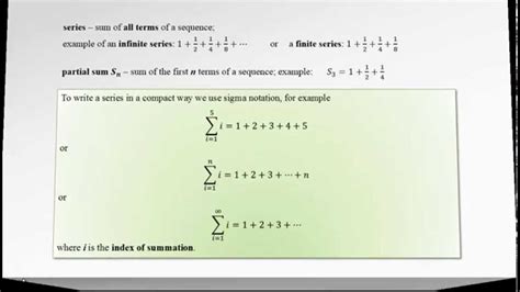 121 Sequences And Series Sigma Notation Youtube