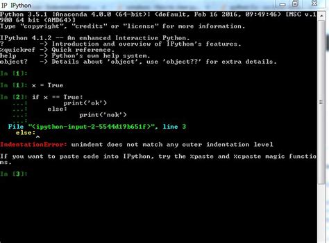 Python Else Not Working In Ipython Stack Overflow