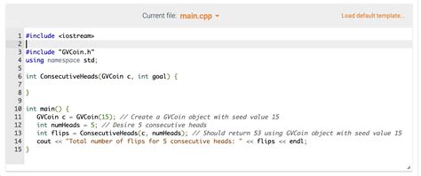 Solved 2420 Lab Consecutive Heads Given Main And Gvcoin